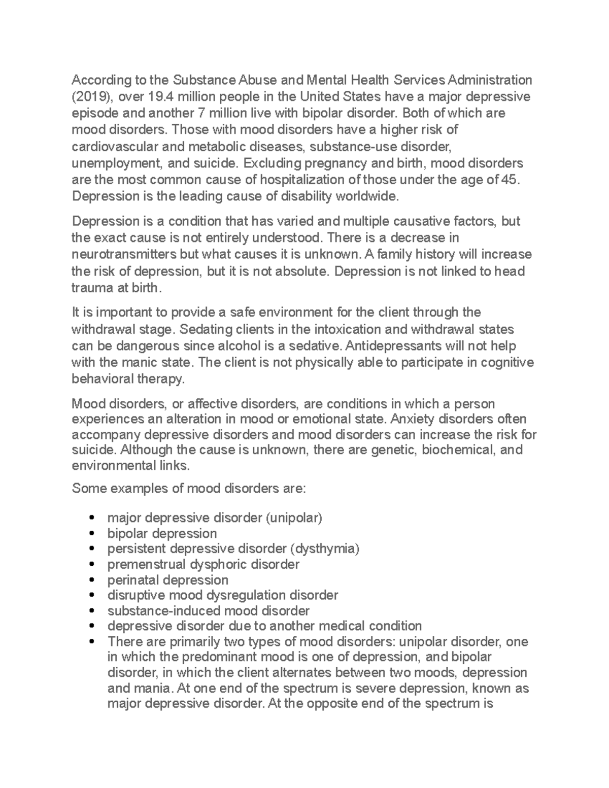 Nursing Care of a Pt with Altered Mood, Affect & Sucidial Ideation ...