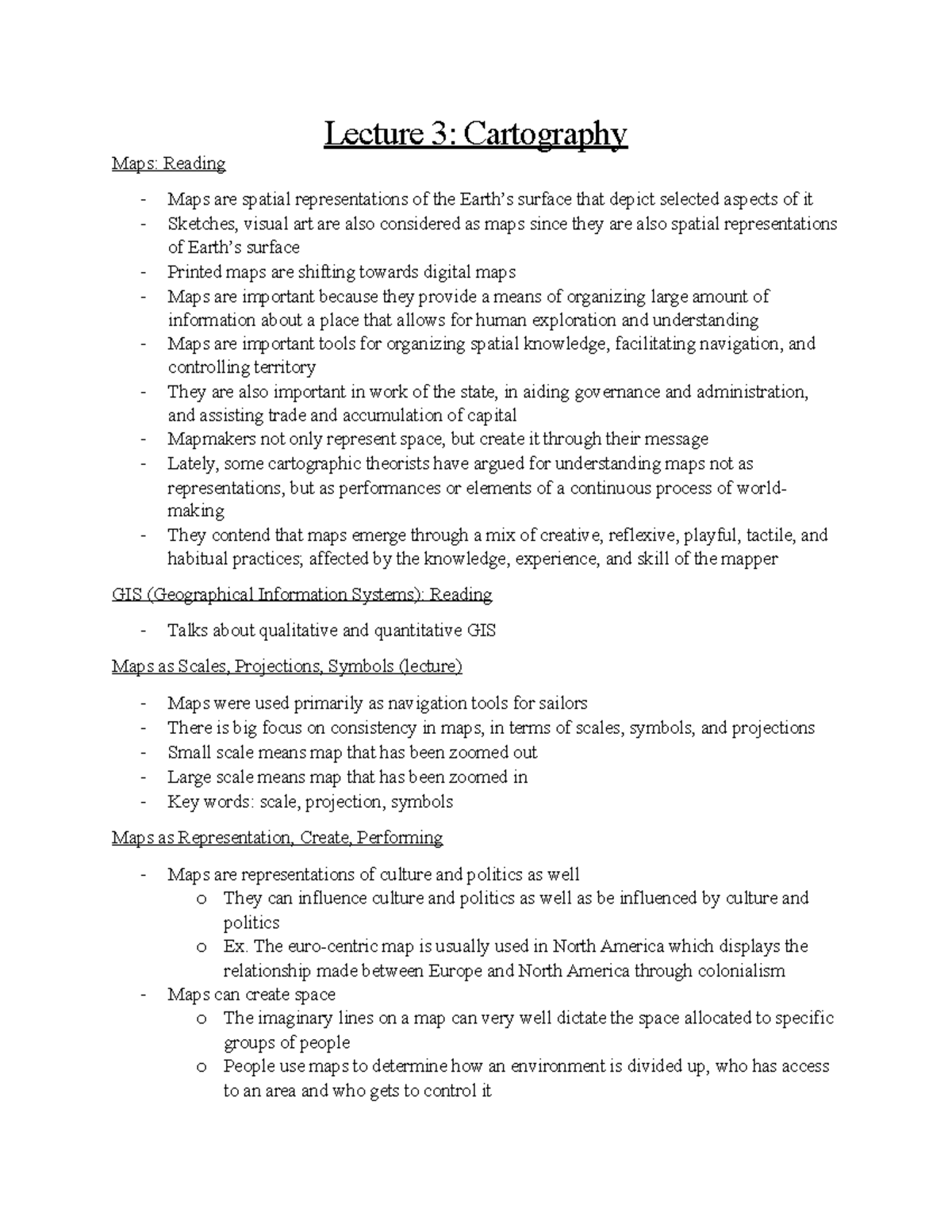 Lecture 3 Cartography People Places Environments - Lecture 3 ...