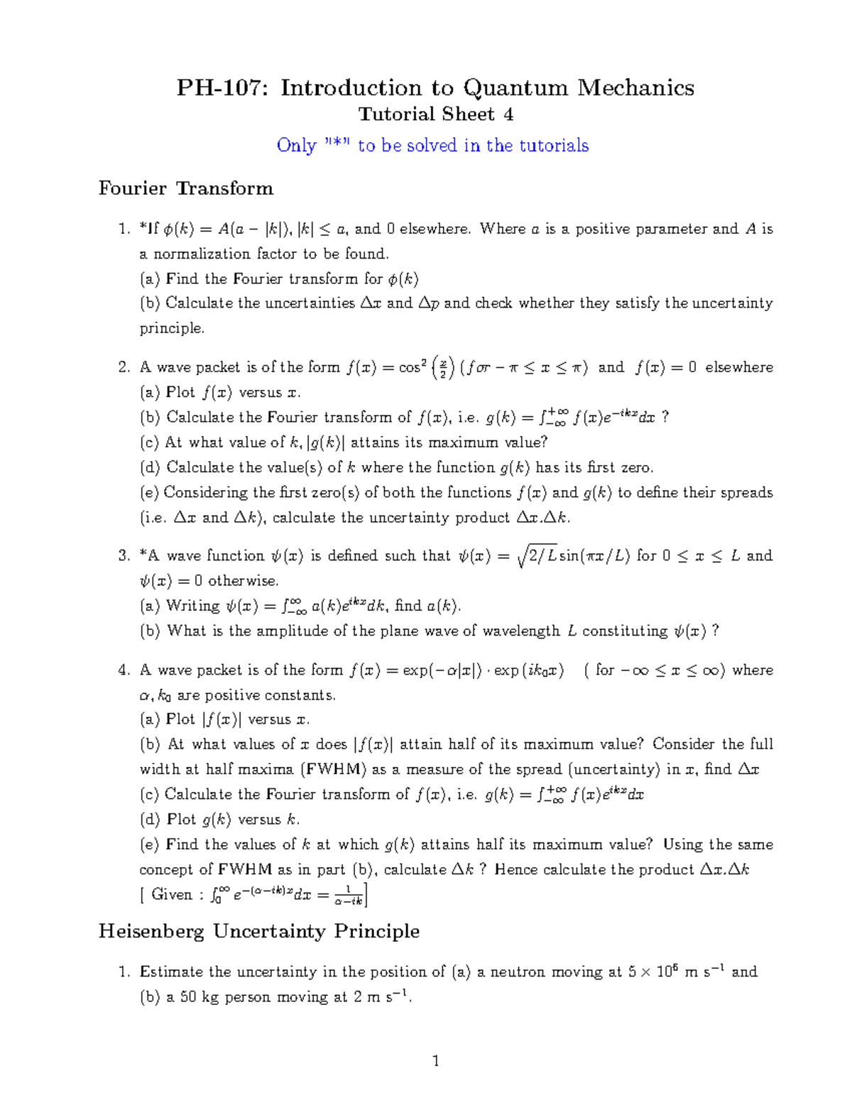 2021-PH107-Tutorial 04 - PH-107: Introduction to Quantum Mechanics ...