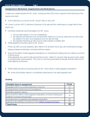 Week 1 assignment - SCI115: Week 1 Assignment Page 1 ` Worksheet: 5 Key Recommendations for a ...