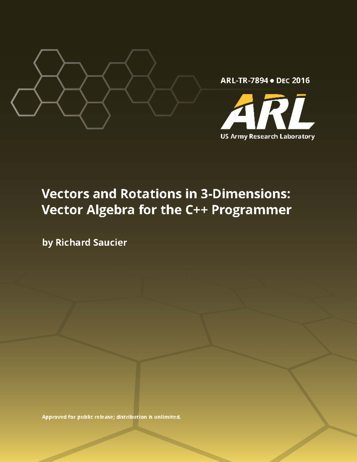 CPP Language - Vectors and rotations - ARL-TR-7894 • DEC 2016 US Army ...