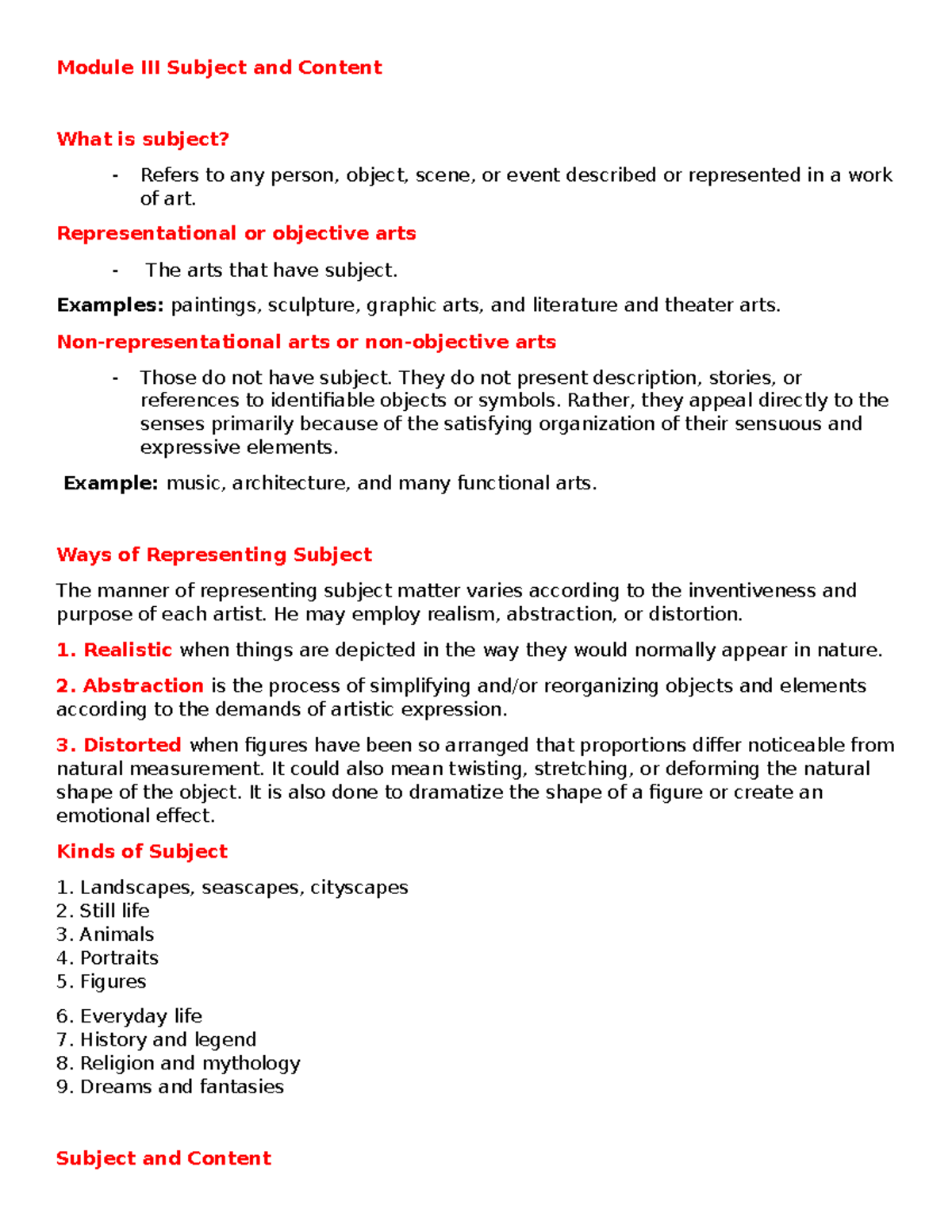 QUIZ Reviewer IN AA - Module III Subject and Content What is subject ...