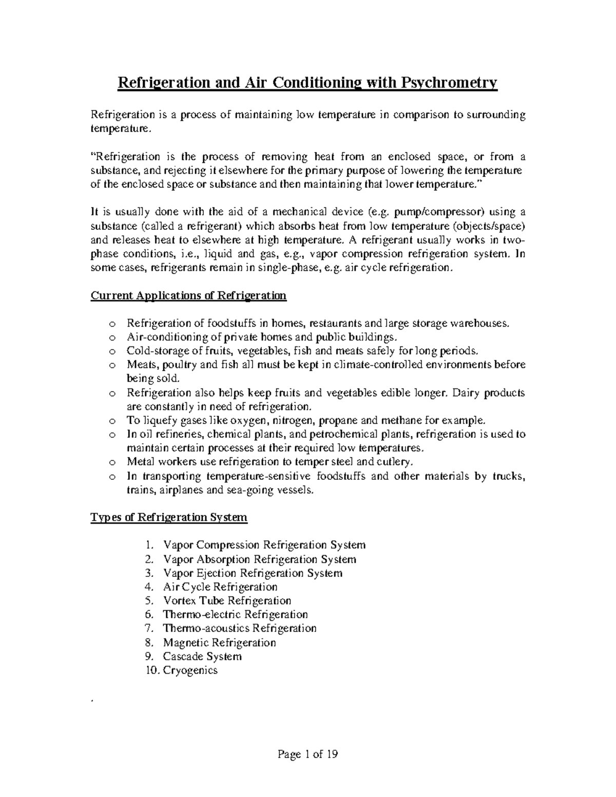 Refrigeration - notes - Refrigeration and Air Conditioning with ...