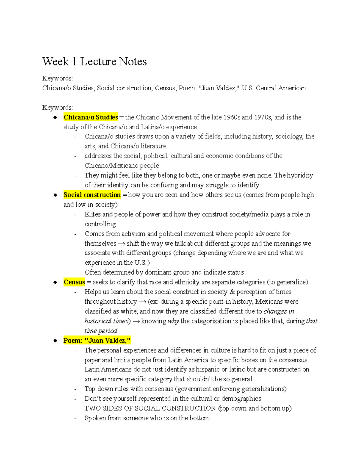 CS10A Week 1 to Week 4 Lecture Notes - Week 1 Lecture Notes Keywords ...