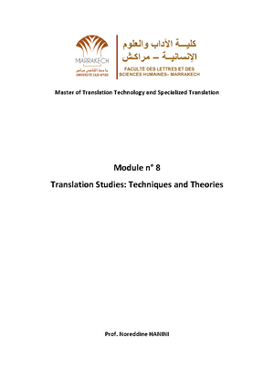 1 Cours Module-8 Prof-Hanini - Master of Translation Technology and ...