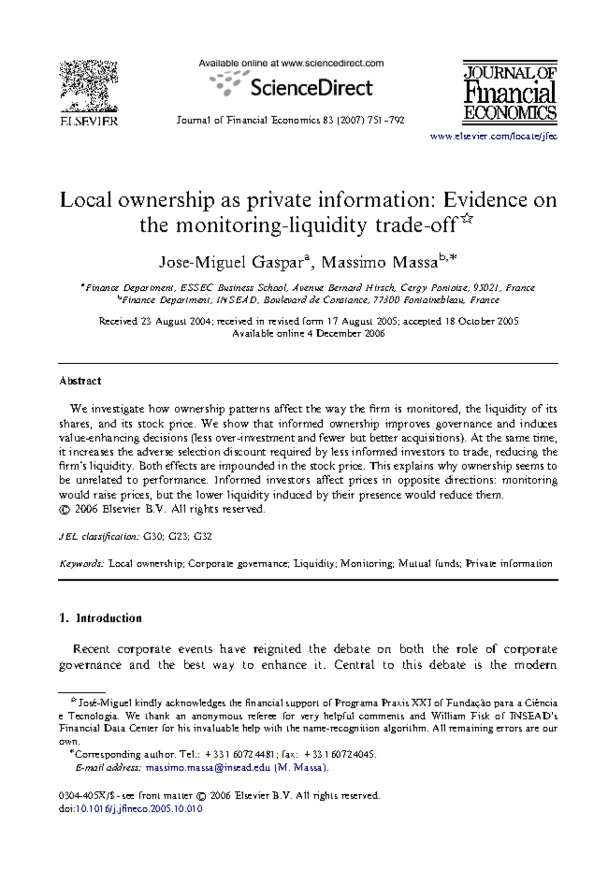 Local ownership as private information E - Journal of Financial ...
