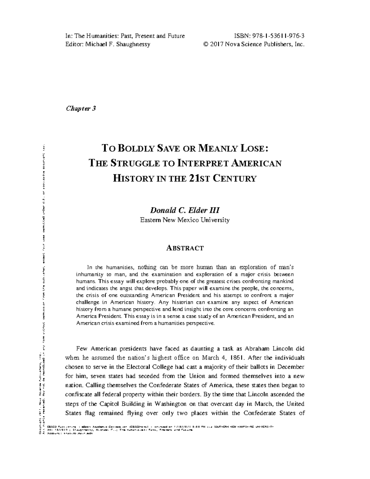 To Boldly Save Or Meanly L The Humanities Past Pres - In: The ...