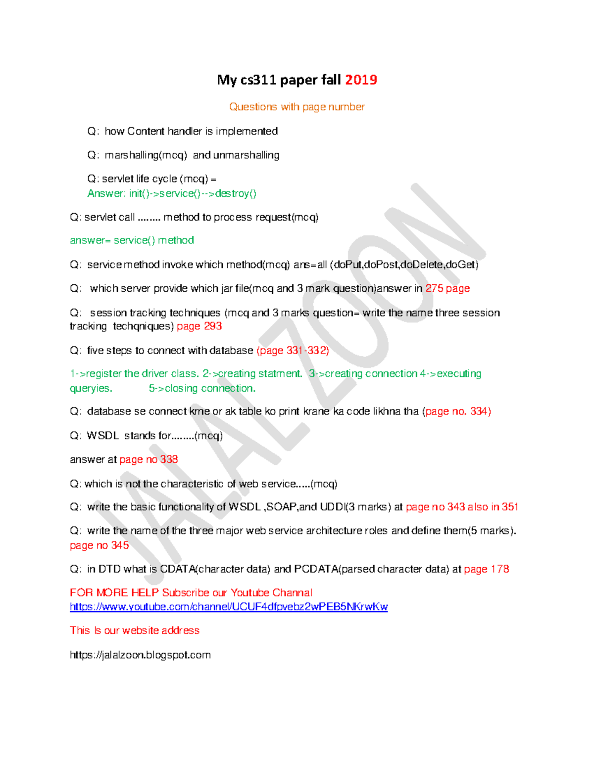 Pdfcoffee - My cs311 paper fall 2019 Questions with page number Q: how Content handler is - Studocu