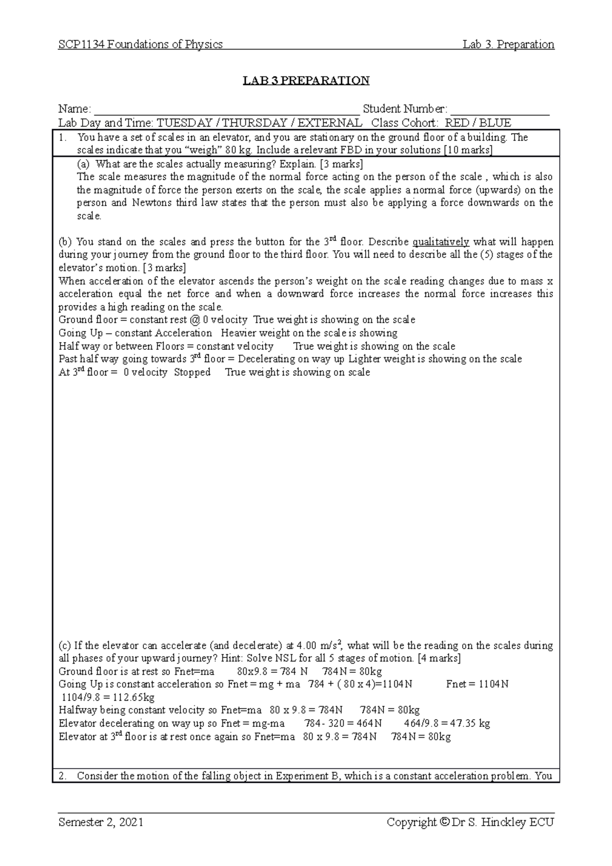 Lab prep 3 - Lab Prep materials - SCP1134 Foundations of Physics Lab 3 ...