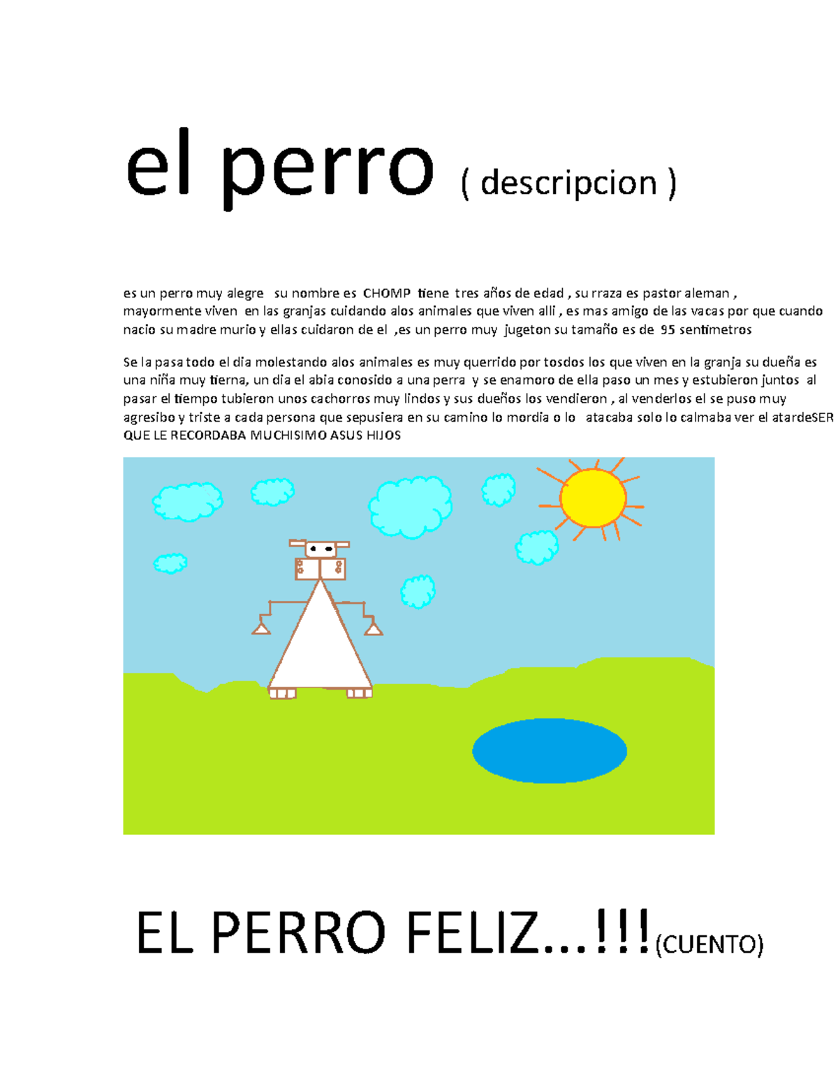 364703385 Cuento Mi Mascota el Perro - el perro ( descripcion ) es un ...