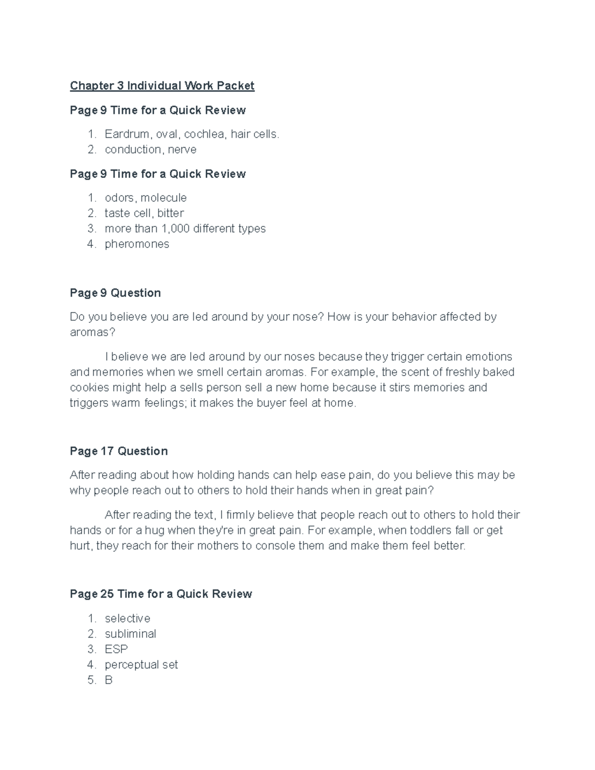 Chapter 3 Individual Work Packet - Chapter 3 Individual Work Packet ...