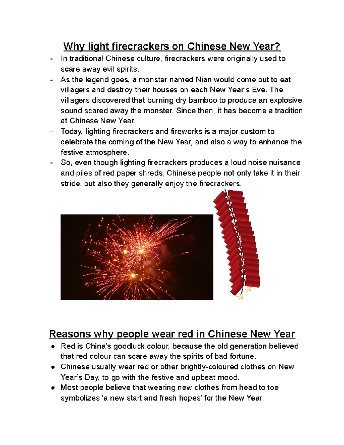 Cny celebration presentation - Why light firecrackers on Chinese New ...