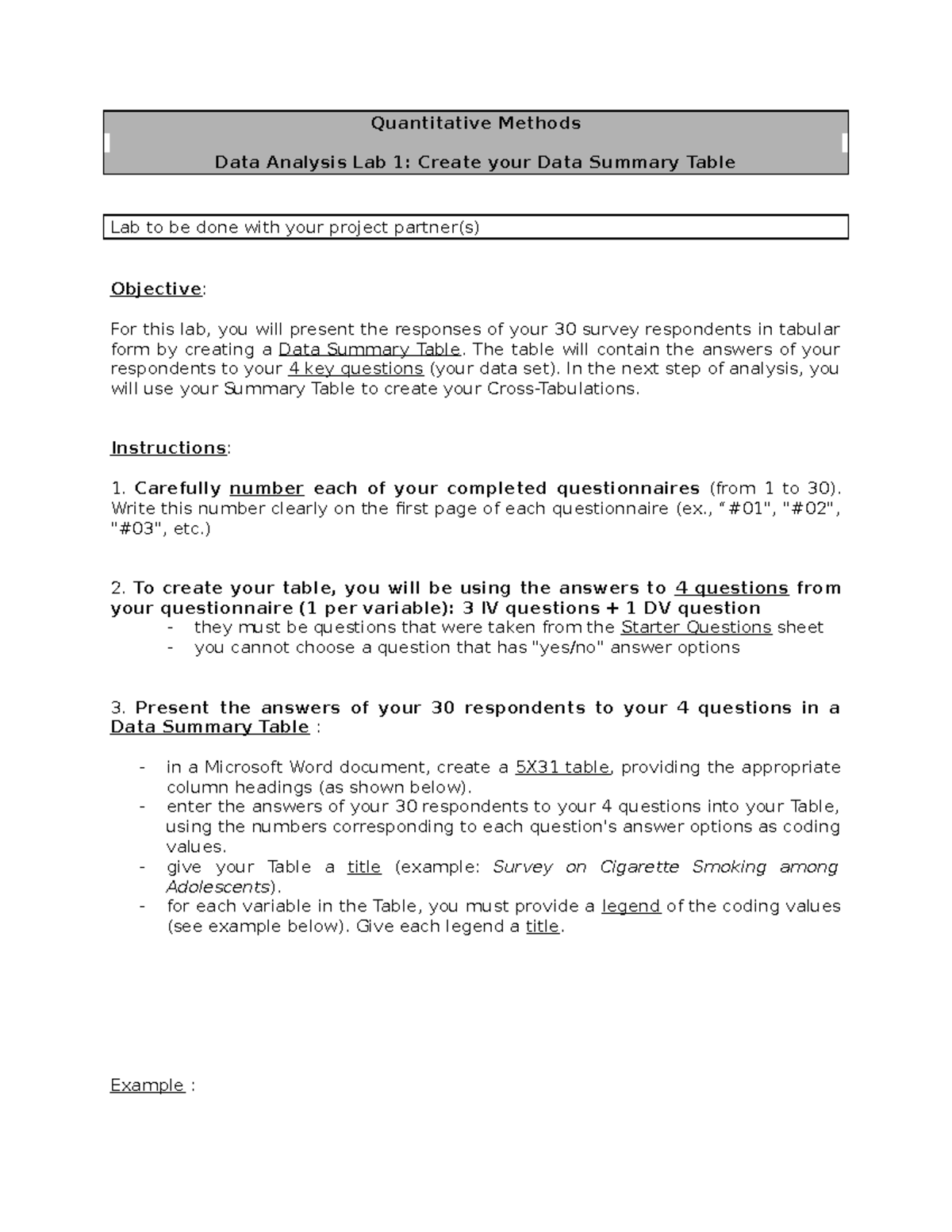 QM Data Analysis Lab 1 2019 - Quantitative Methods Data Analysis Lab 1 ...