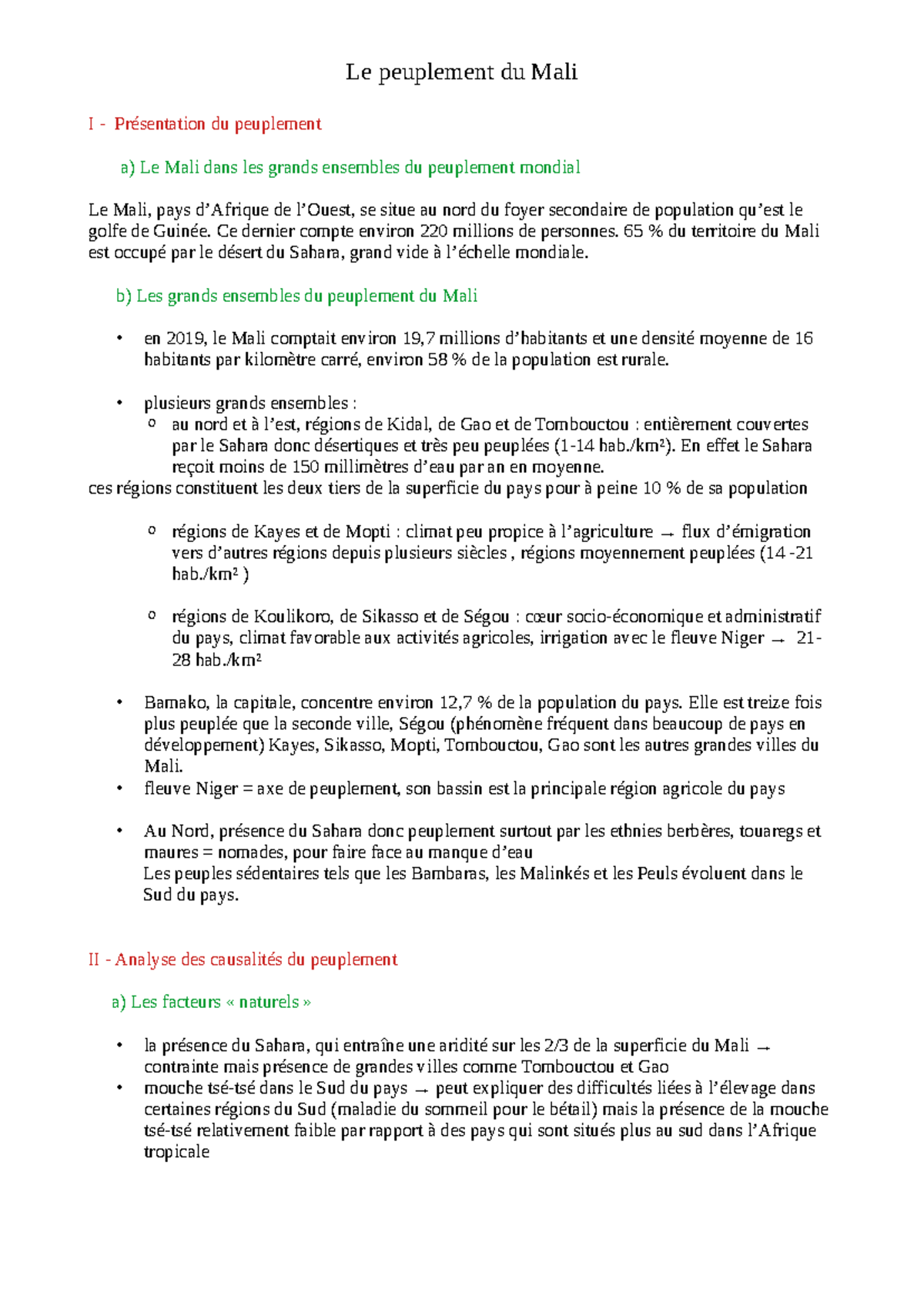 Fiche peuplement Mali géographie - Le peuplement du Mali I ...