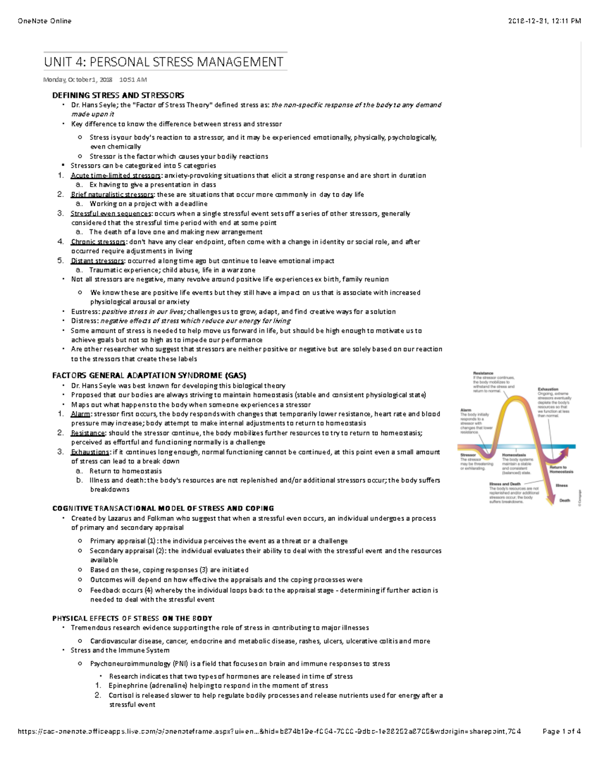 UNIT 4- Personal Stress Management - UNIT 4: PERSONAL STRESS MANAGEMENT ...