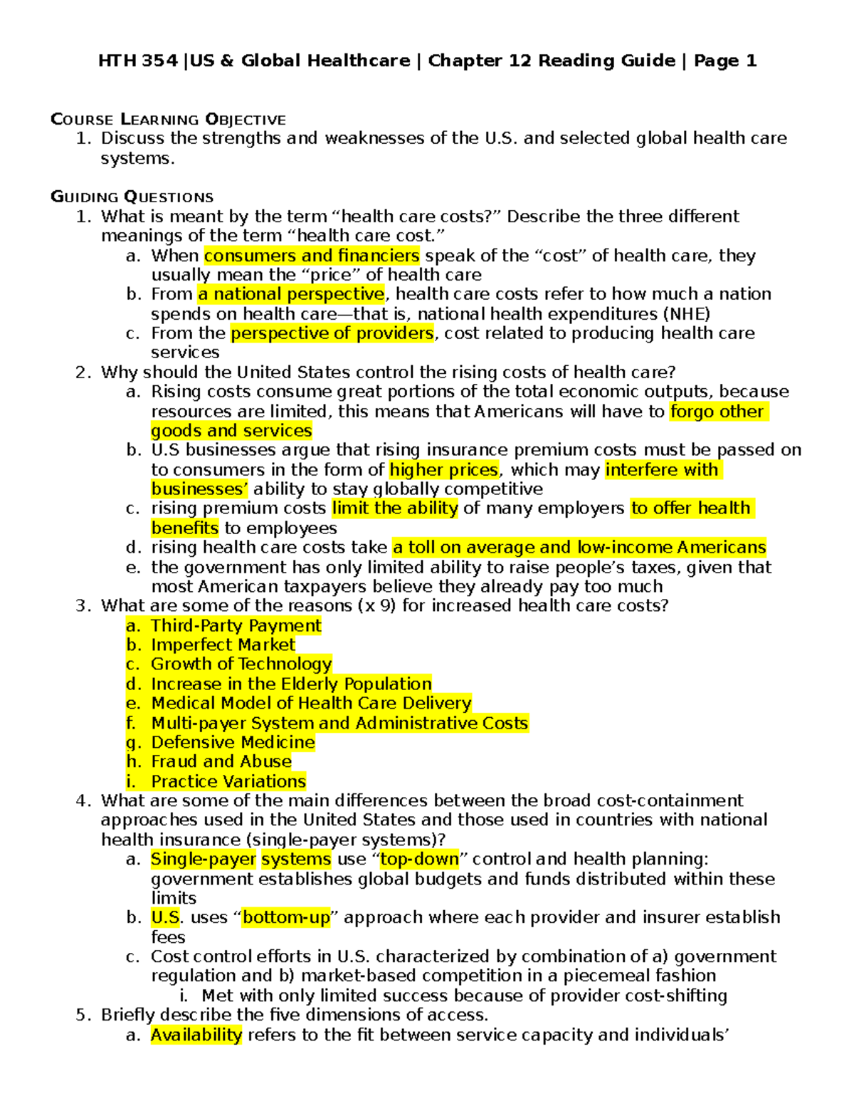 Chapter 12 Complete study guide - COURSE LEARNING OBJECTIVE Discuss the ...