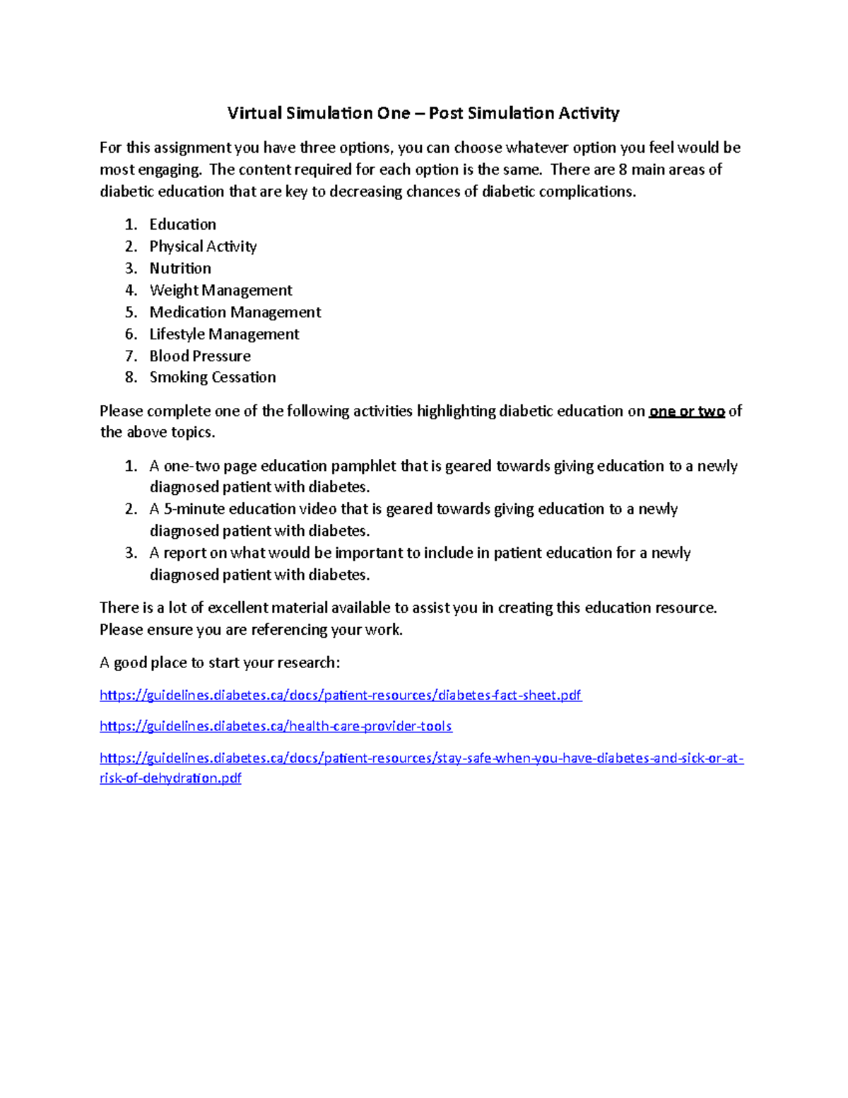 Virtual Simulation Three - Post Simulation Activity 1 - Virtual ...