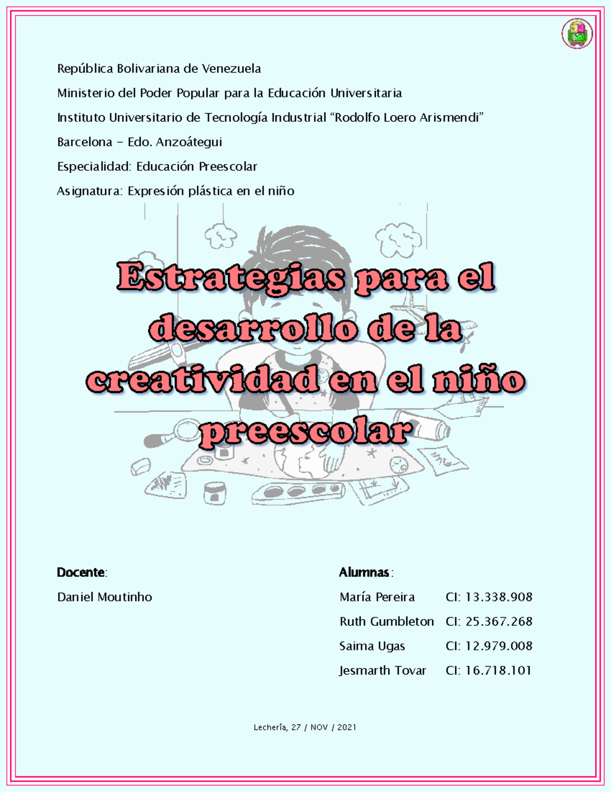 Estrategias para el desarrollo de la creatividad en el niño preescolar ...