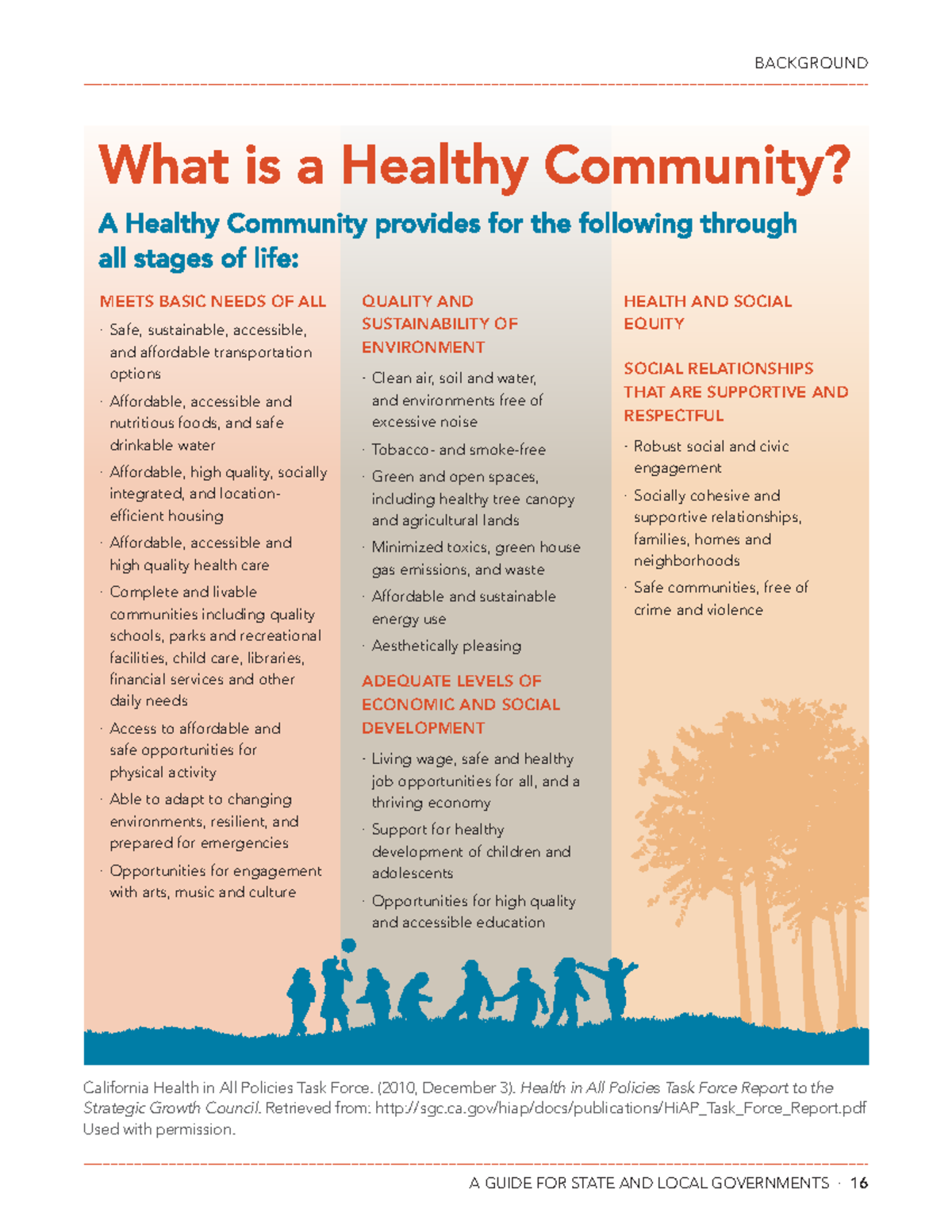 What is a Healthy Community: Across the Lifespan - BACKGROUND A GUIDE ...
