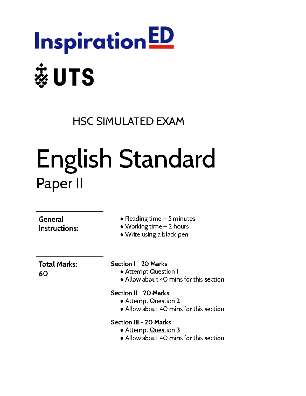 Engstd paper 2 exam - hhkhkj - 2022 HSC SIMULATED EXAM English Standard ...