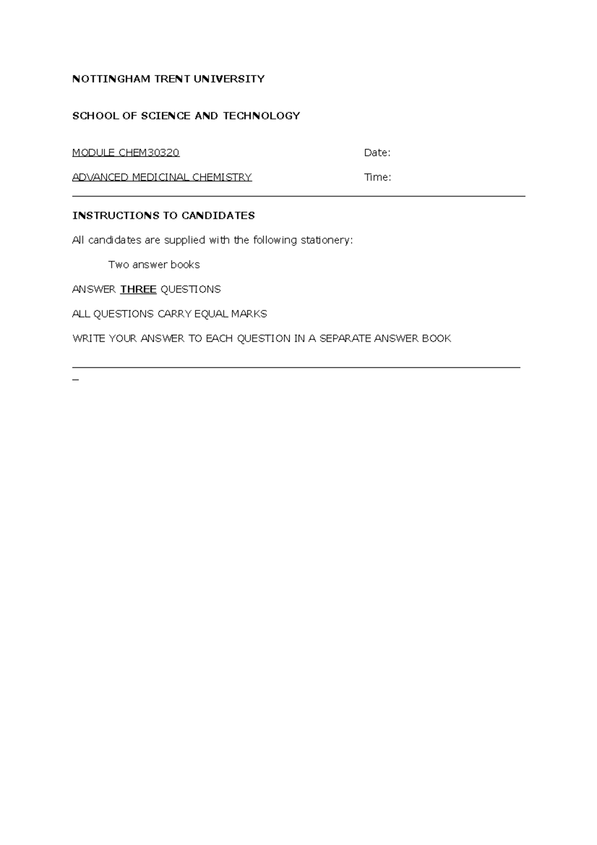 Exam 10 June 2015, questions - NOTTINGHAM TRENT UNIVERSITY SCHOOL OF ...