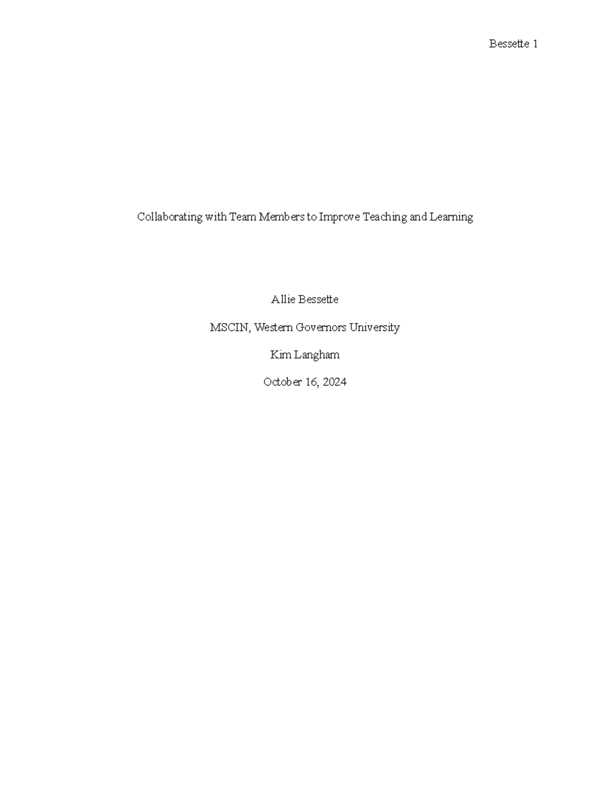 D188 Task 1 - Passed - Collaborating with Team Members to Improve ...