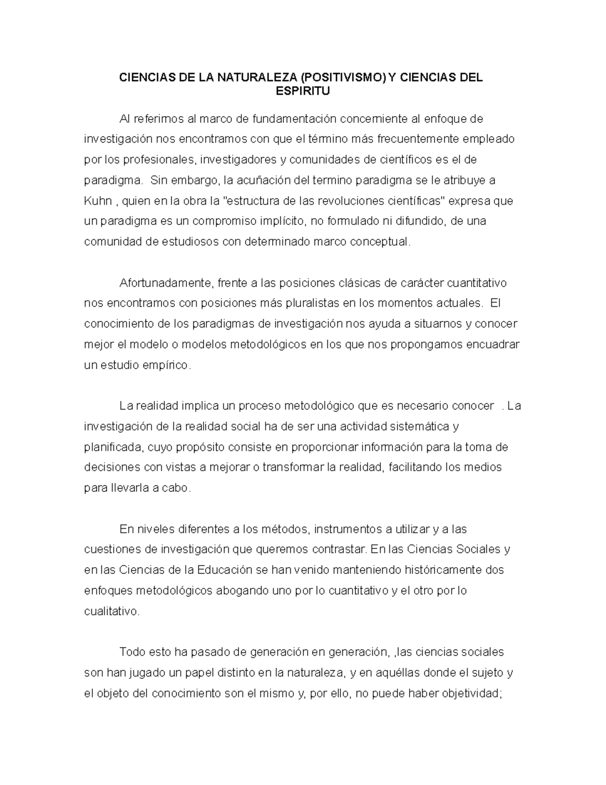 2 LA Incidencia DE LOS Pensamientos Positivistas EN LA Naturaleza Y LA Compaginacion CON EL ...