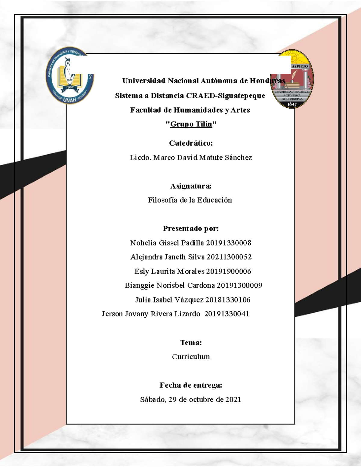 Curriculum Filosofia de la Educ - Universidad Nacional Autónoma de ...