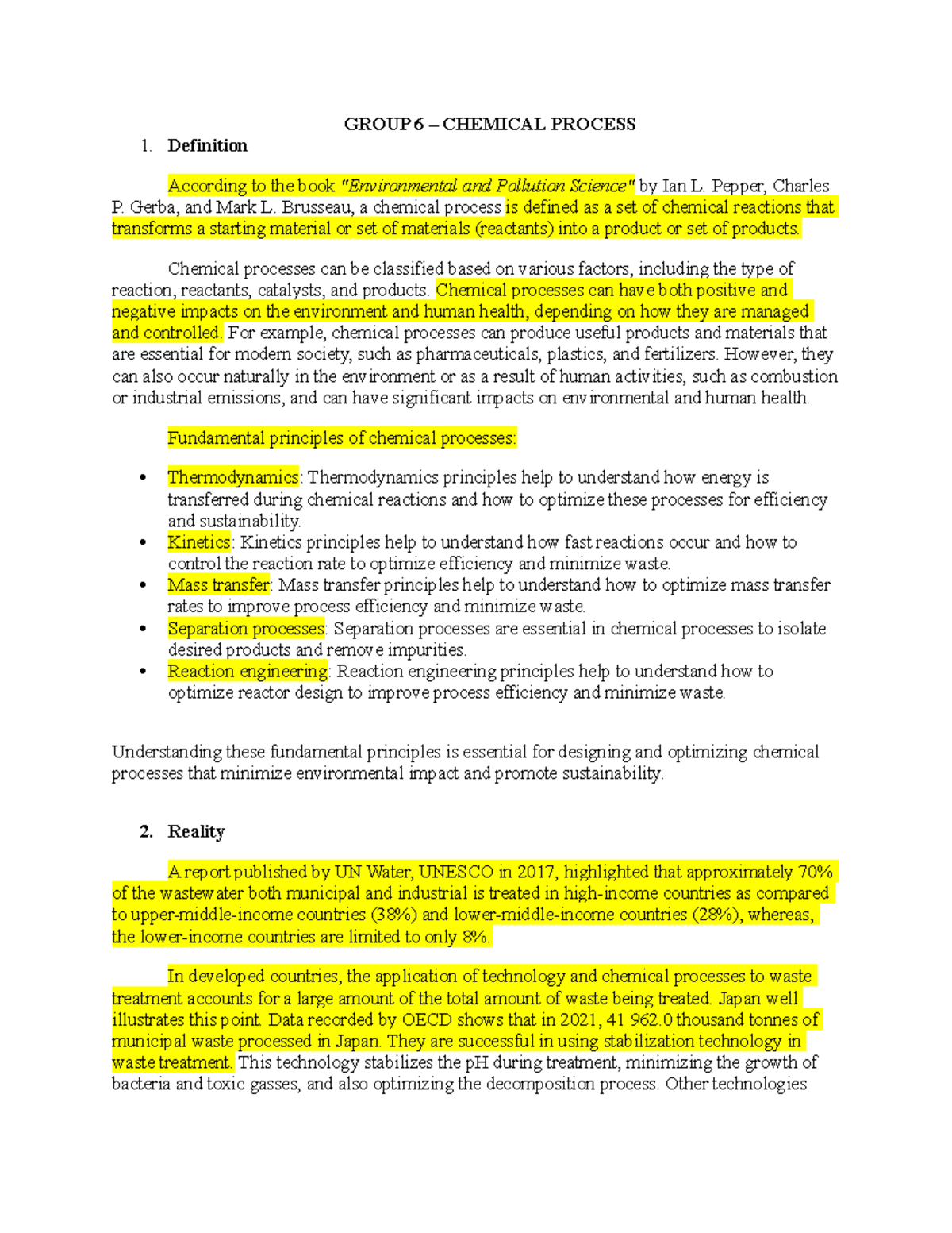 Homework 1 Group 6 Chemical process - GROUP 6 – CHEMICAL PROCESS ...