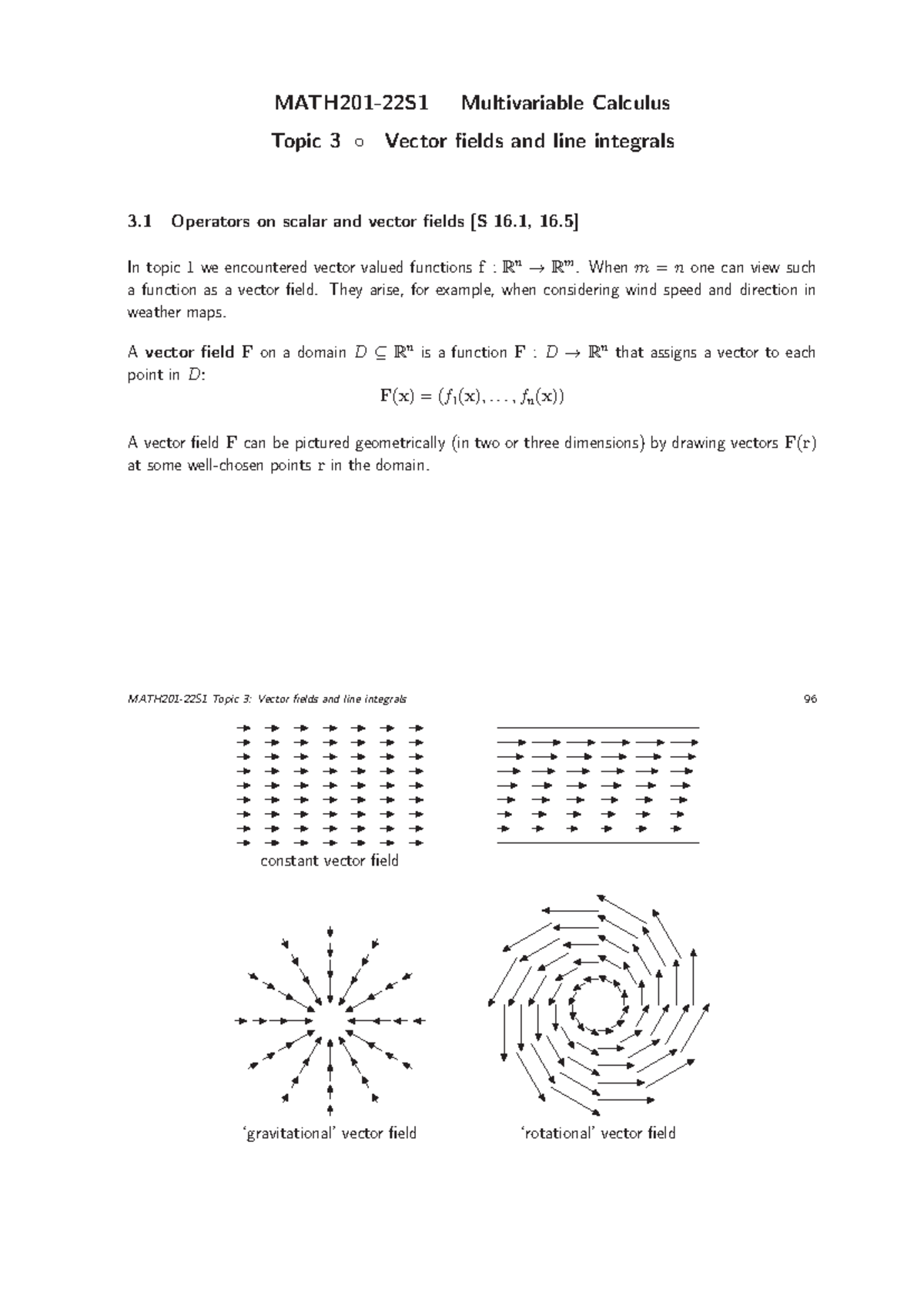 MATH201-22-topic 3-line-integrals - MATH201-22S1 Multivariable Calculus ...