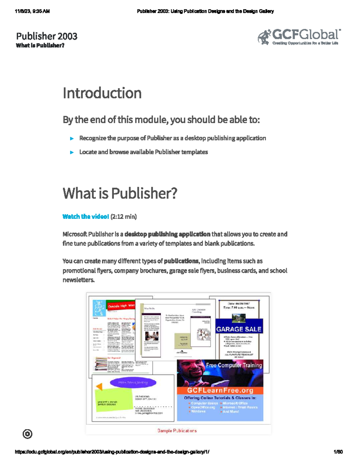 Ms Publisher 2003 tutorial - information Communication Technlogy - Studocu