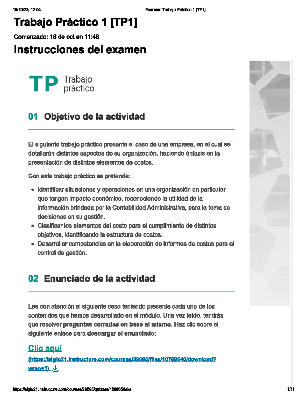 Tp1 contabilidad de c - Tp1 - Contabilidad de Costos - Studocu