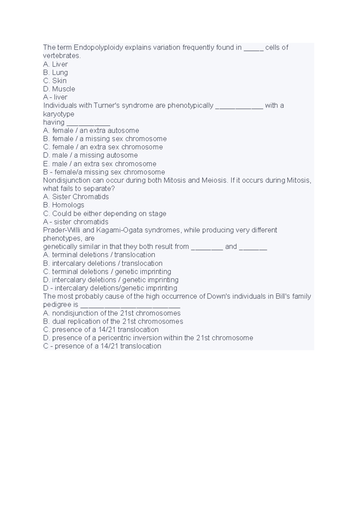 2 - Cancer Biology - The term Endopolyploidy explains variation ...