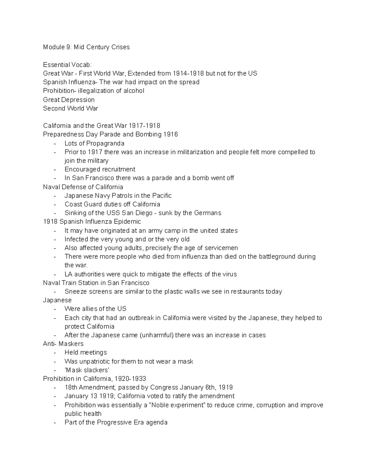 History 445- final - Module 9: Mid Century Crises Essential Vocab ...