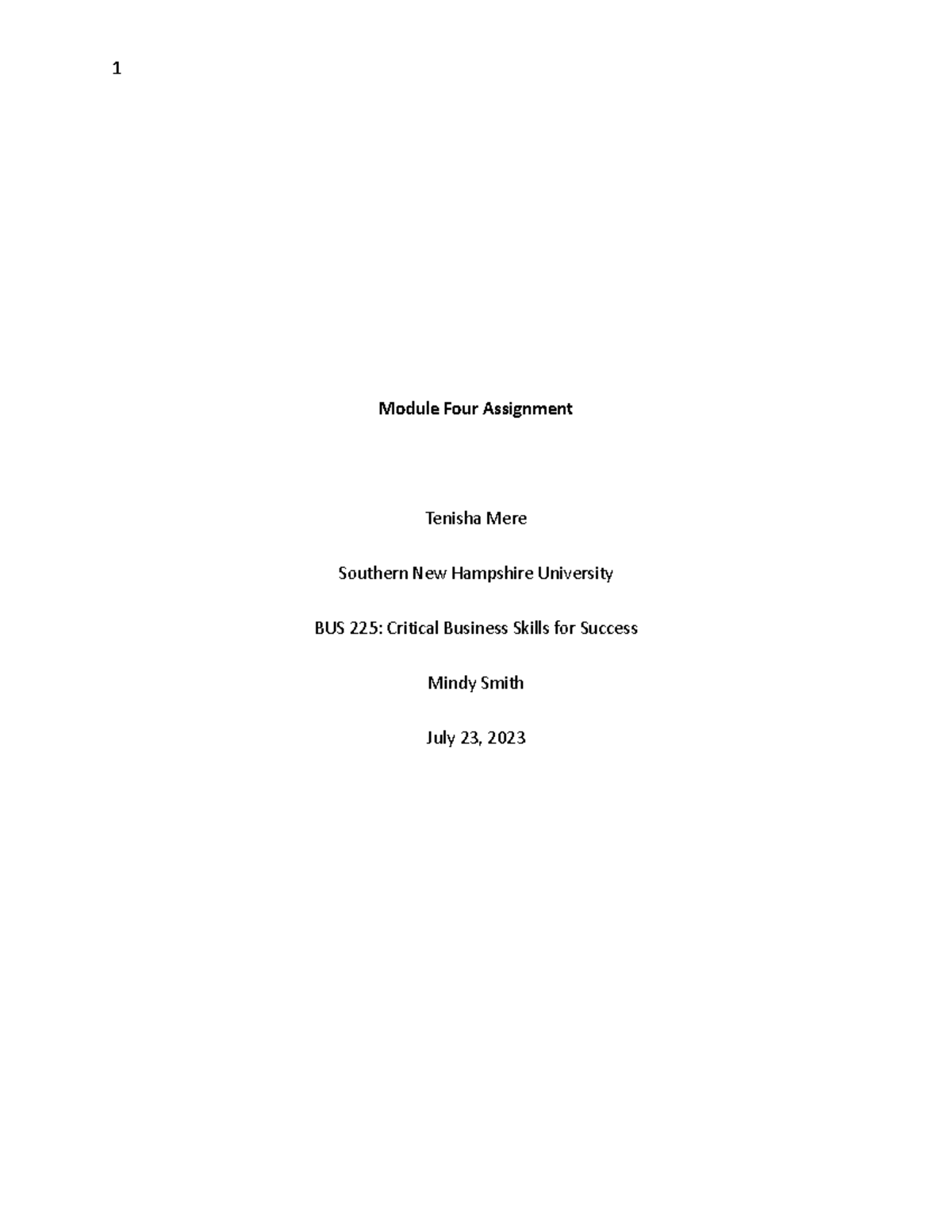 BUS225 Module Four Assignment - Module Four Assignment Tenisha Mere ...