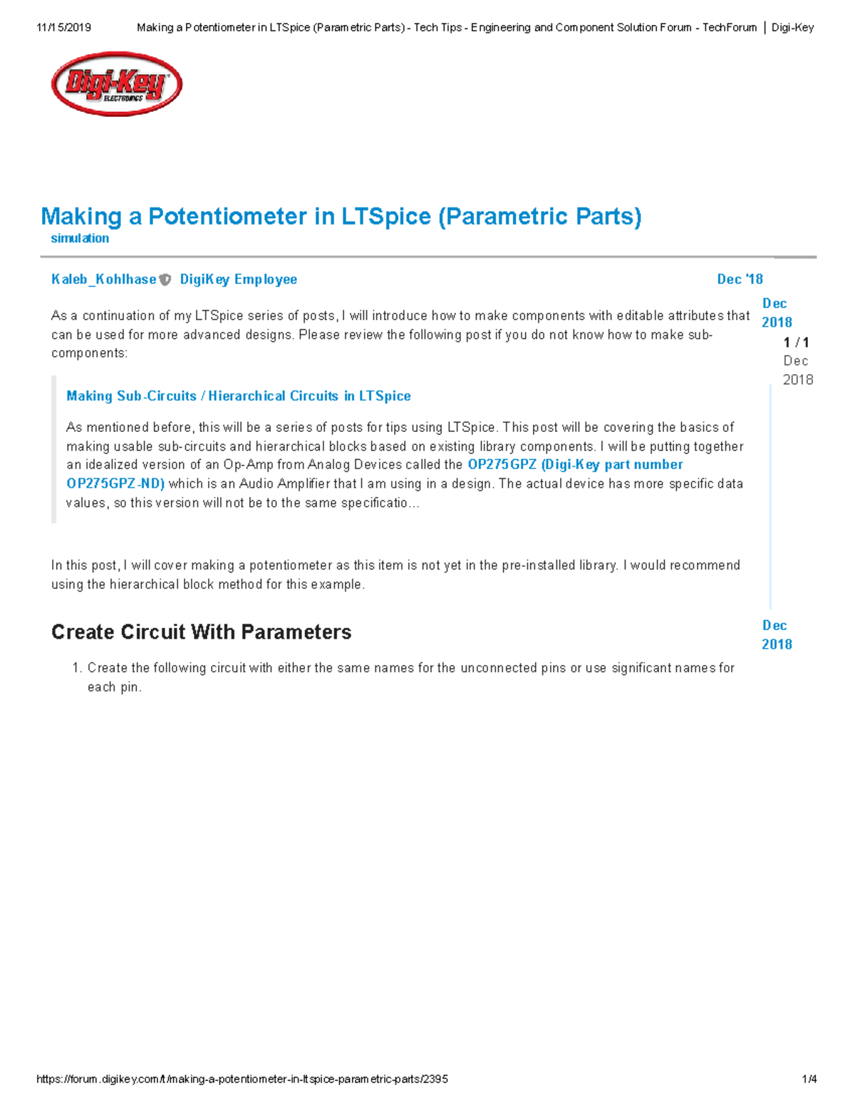 LT Spice Var Resistor-potentiometer - MECH 368 - Concordia - Studocu