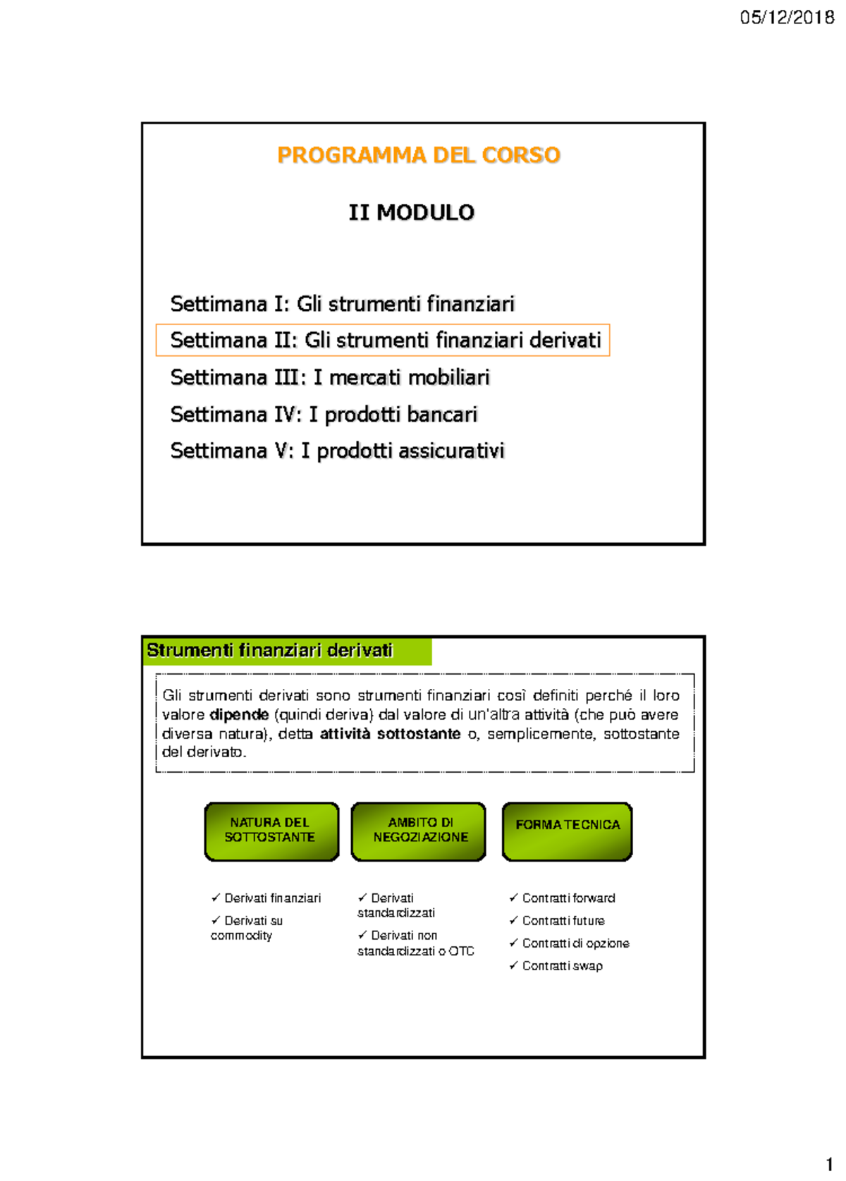 Settimana 2 - II modulo - Slide utilizzate dalla professoressa ...