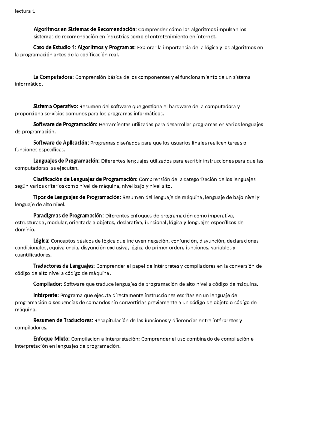 Modulo 1 algoritmos - Resumen - Algoritmos en Sistemas de Recomendación: Comprender cómo los ...