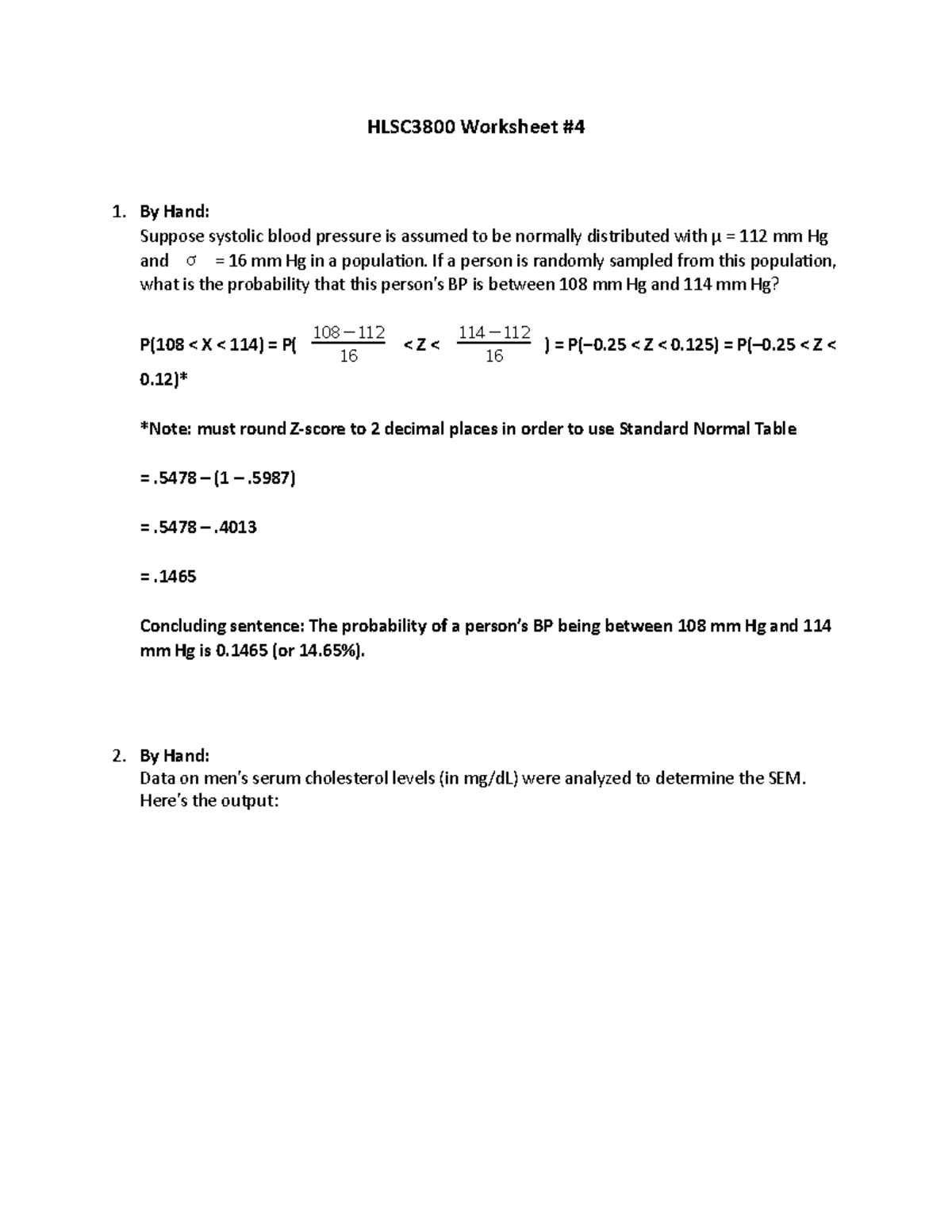 Worksheet 4 - solutions - HLSC3800 Worksheet By Hand: Suppose systolic ...