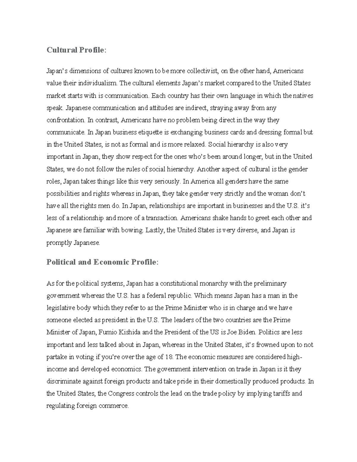 5-2 Milestone Two - Japan 5-2 - Cultural Profile: Japan’s dimensions of ...