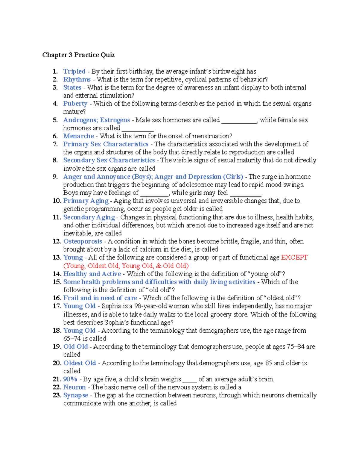 Chapter 3 Practice Quiz - Chapter 3 Practice Quiz Tripled - By their ...