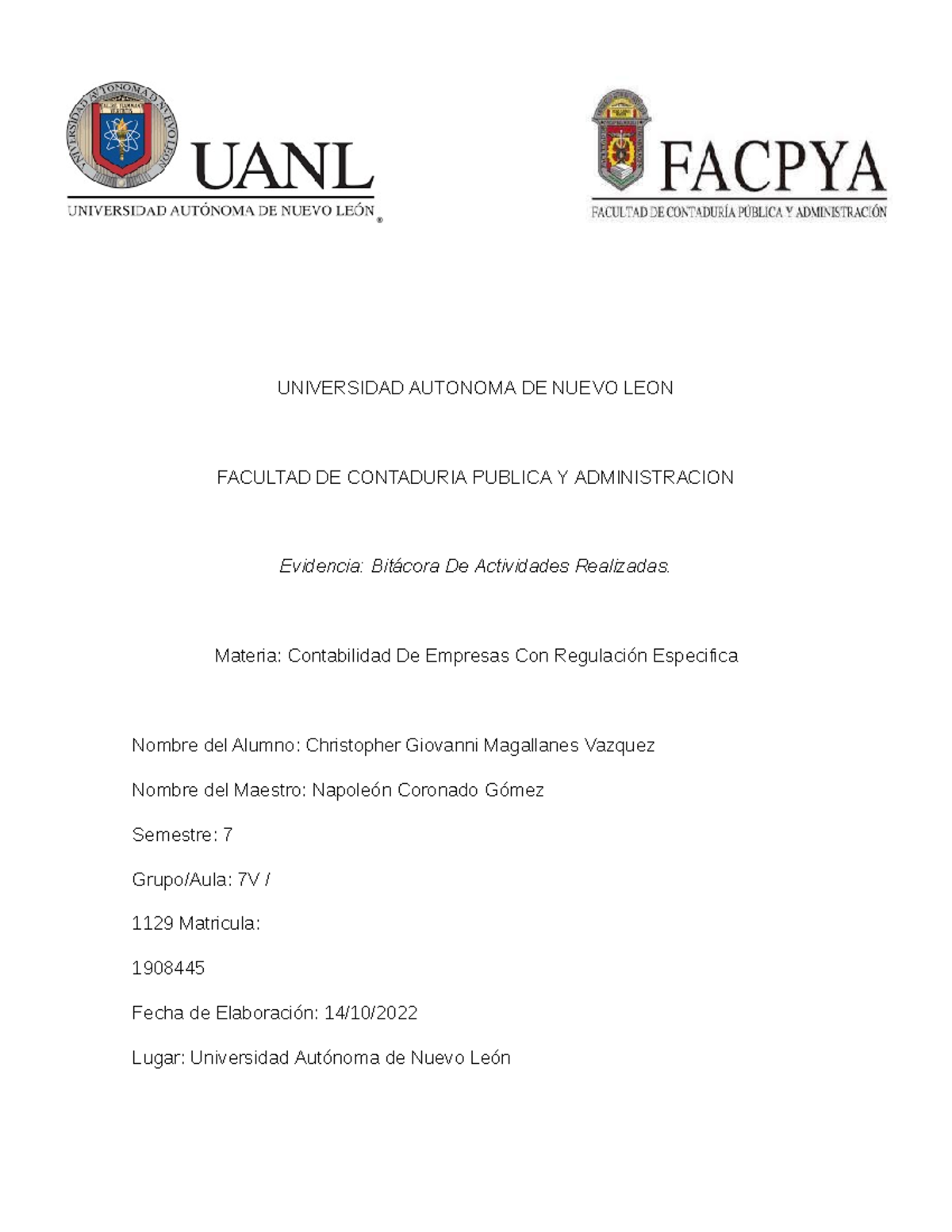 Bitacora Parcial Gpo7v Magallanes Christopher 1 Universidad