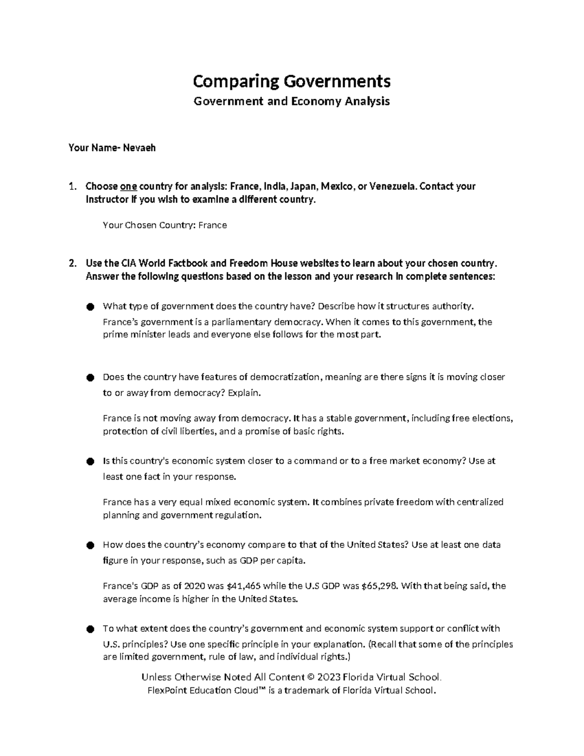 1.7 government - N/A - Comparing Governments Government and Economy ...