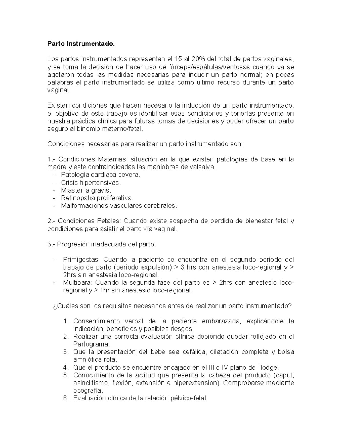 Parto Instrumentado e Indicaciones de Cesárea - Parto Instrumentado ...