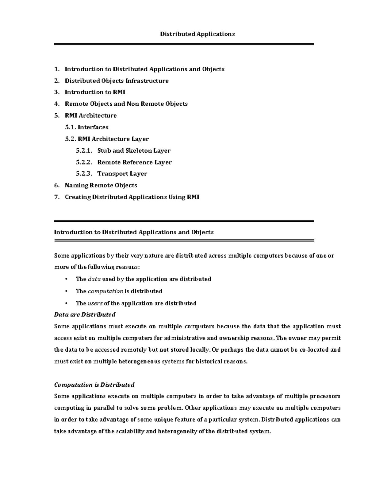 Distributed Applications Distributed Applications 1 Introduction To Distributed Applications