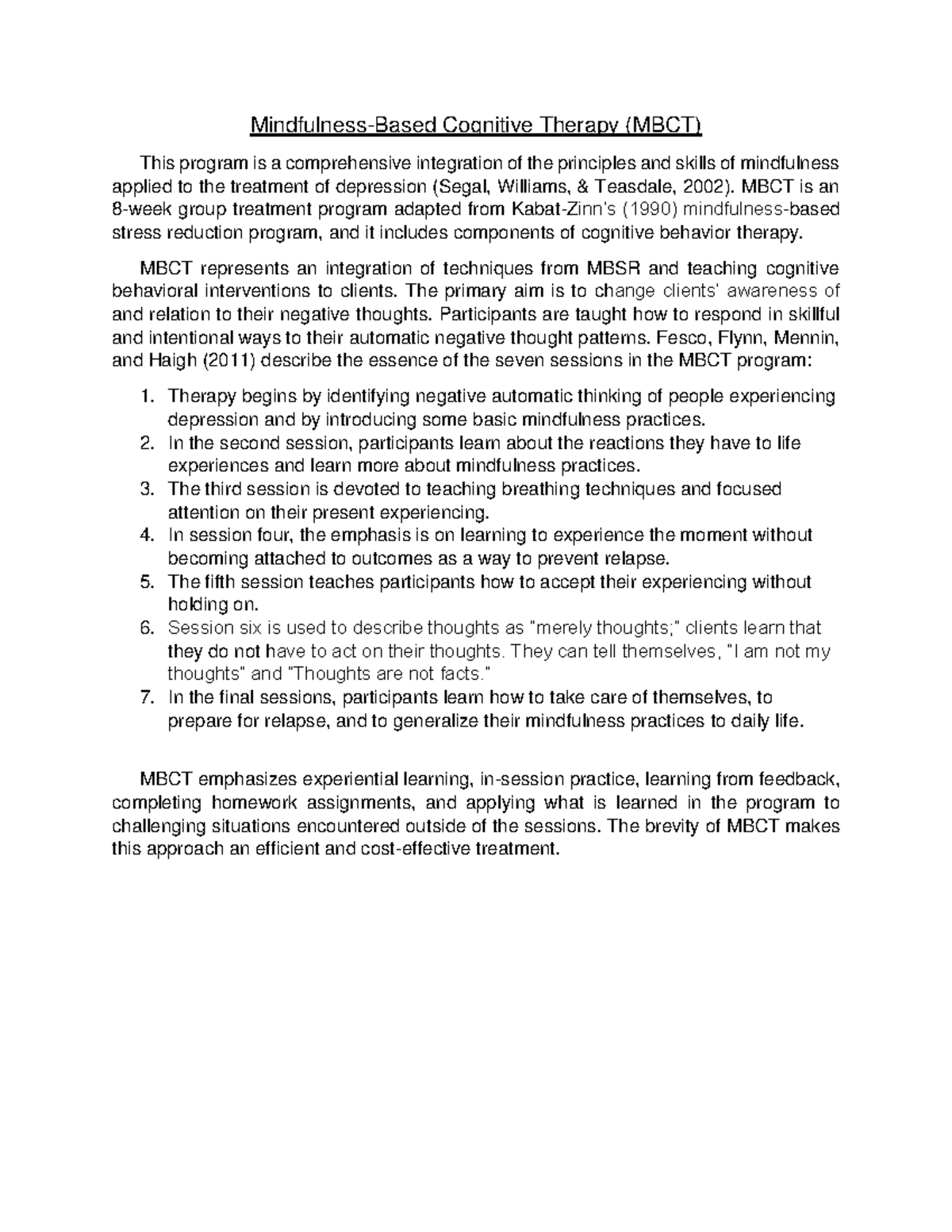 Mindfulness - Mental Health and Anxiety - Mindfulness-Based Cognitive ...