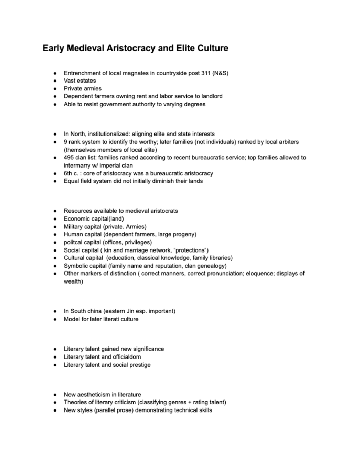 Early Medieval Aristocracy and Elite Culture - Google Docs - HISTORY 6A ...