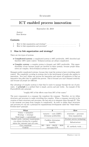 Summary of ICT Enabled Process Innovation - Summary of ICT Enabled ...