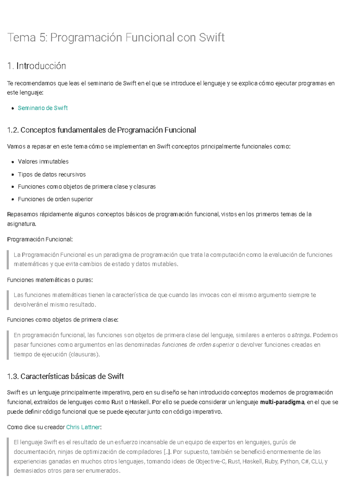 Tema 5 Programación Funcional Con Swift Lpp Tema 5 Programación Funcional Con Swift 1