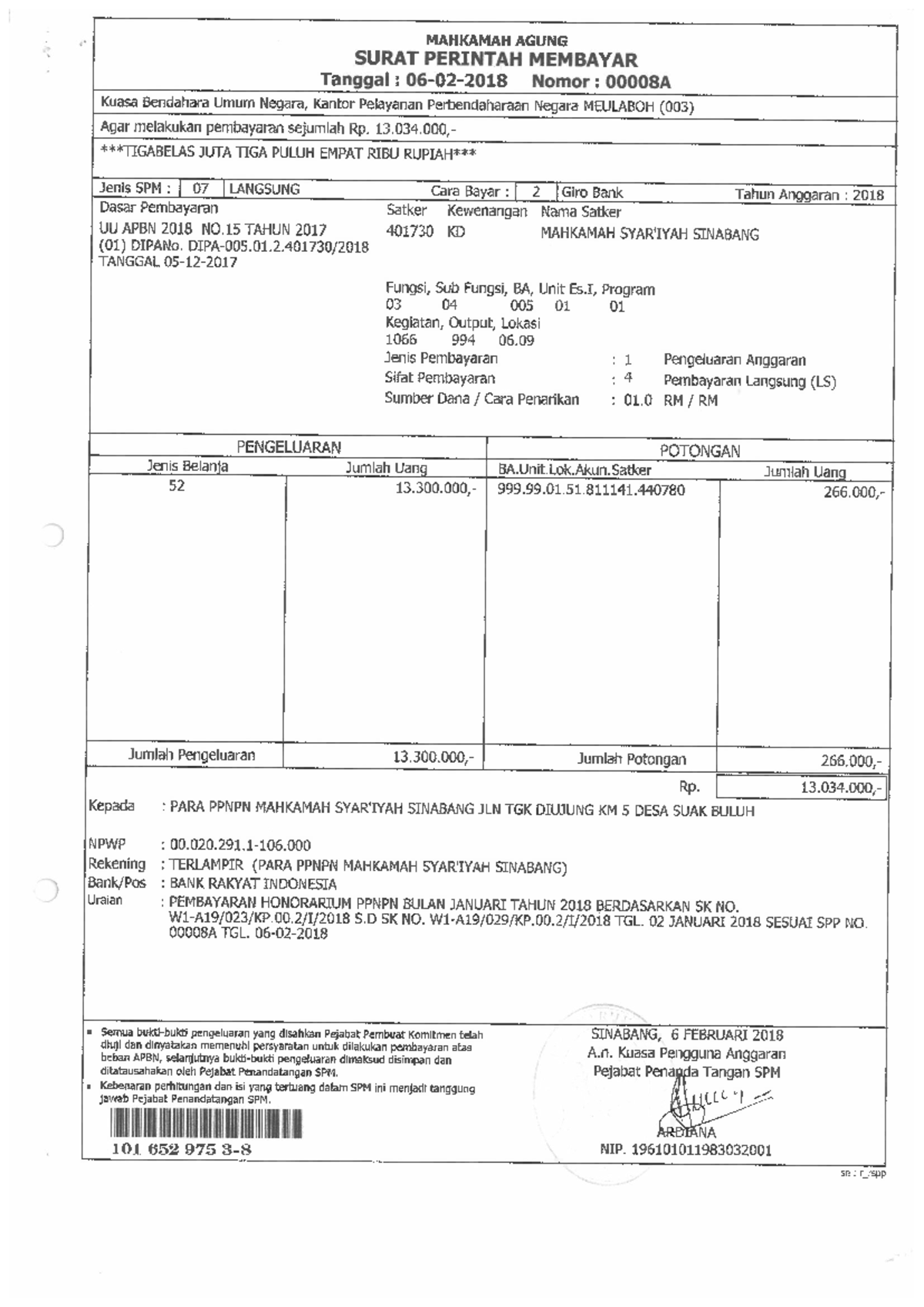 01.DG Januari 2018 - honor - sumber daya alam dan lingkungan - Studocu